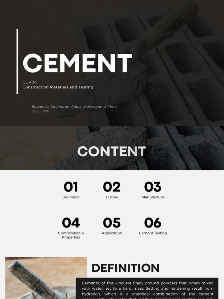 Cement (1) | PDF | Concrete | Cement