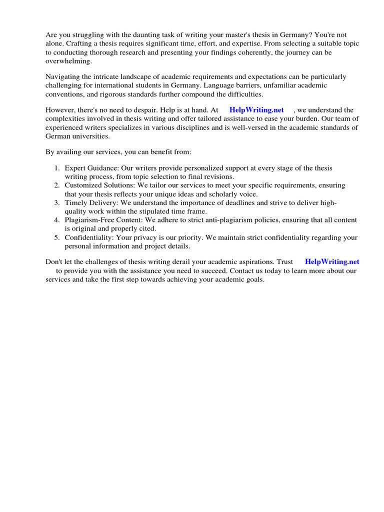 Master Thesis Topics in Germany | PDF