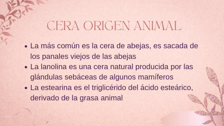 Cera Origen Animal | PDF | Salud y bienestar