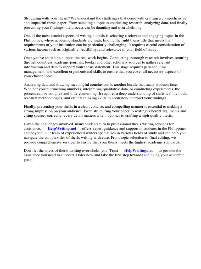 Philippines Thesis Titles | PDF