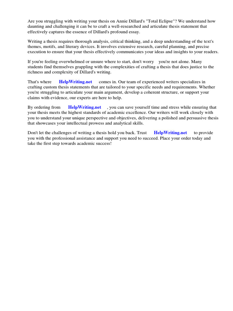 Total Eclipse Annie Dillard Thesis | PDF | Solar Eclipse | Sky