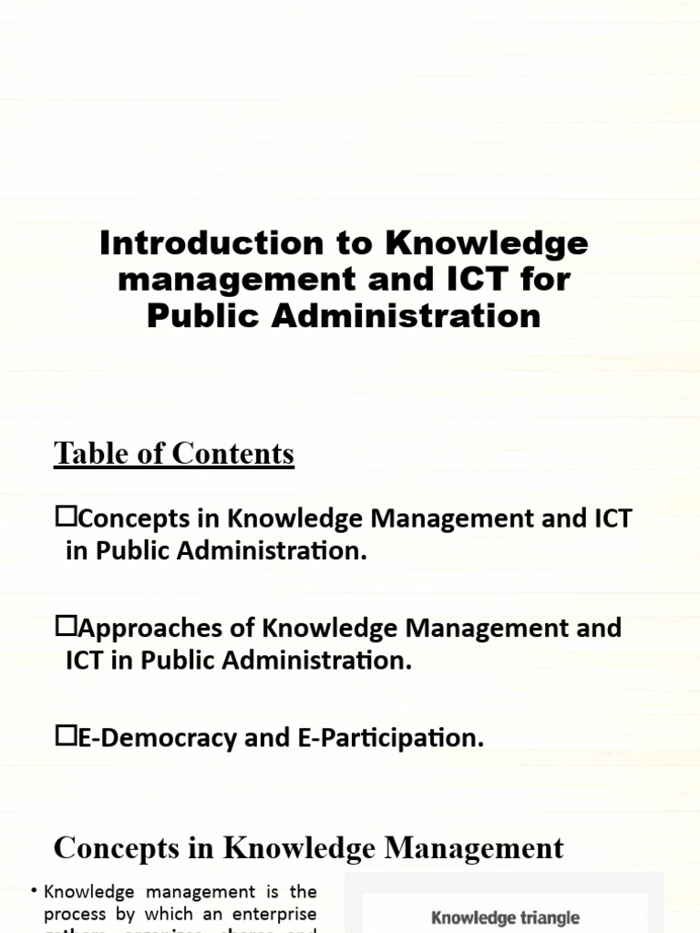03 Introduction To Knowledge Management and ICT For Public ...