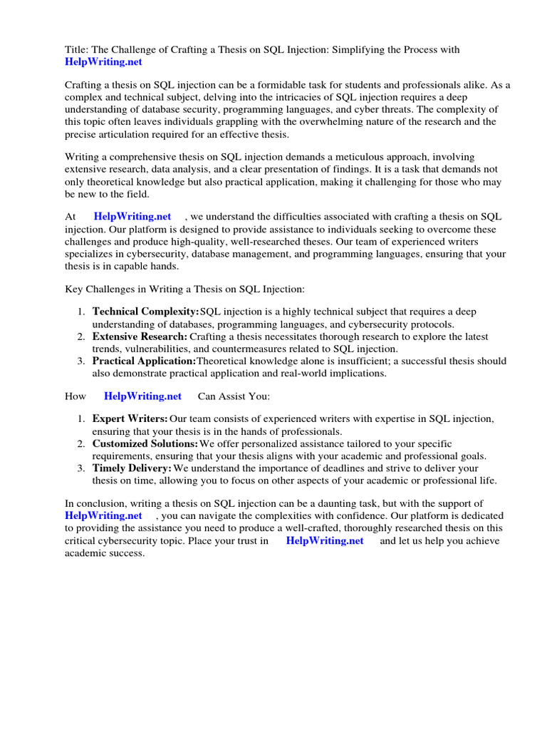 SQL Injectionthesispdf | PDF
