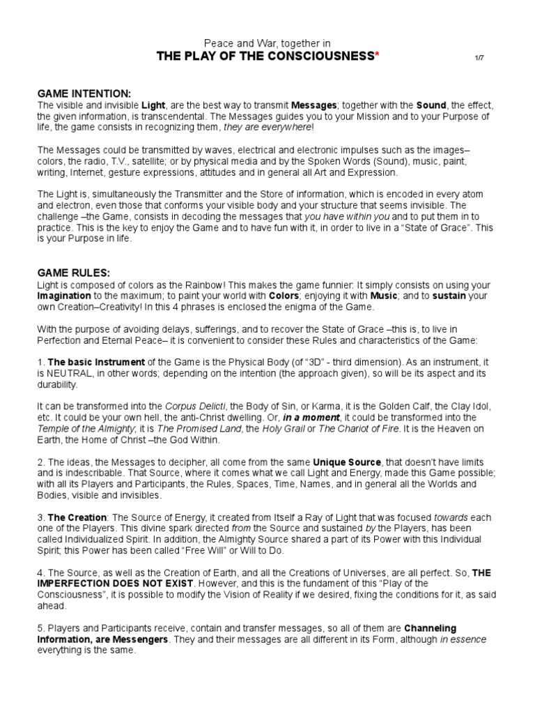 The Play Of The Consiousness Pdf Consciousness Time