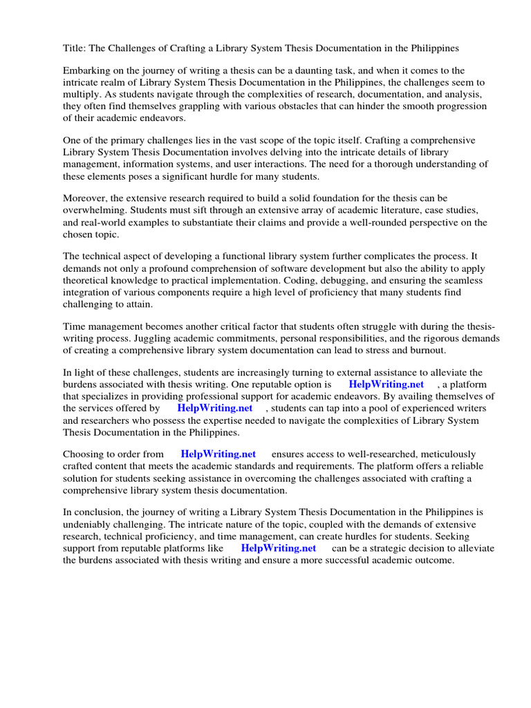 Library System Thesis Documentation Philippines | PDF