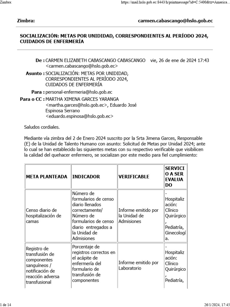 Socializacion Metas Por Unidad 20224 | PDF