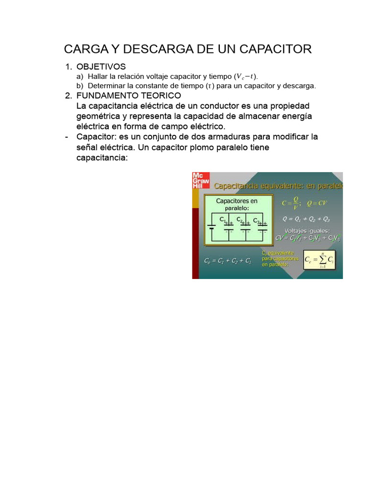 P#7.1 (CARGA Y DESCARGA DE UN CAPACITOR) | PDF