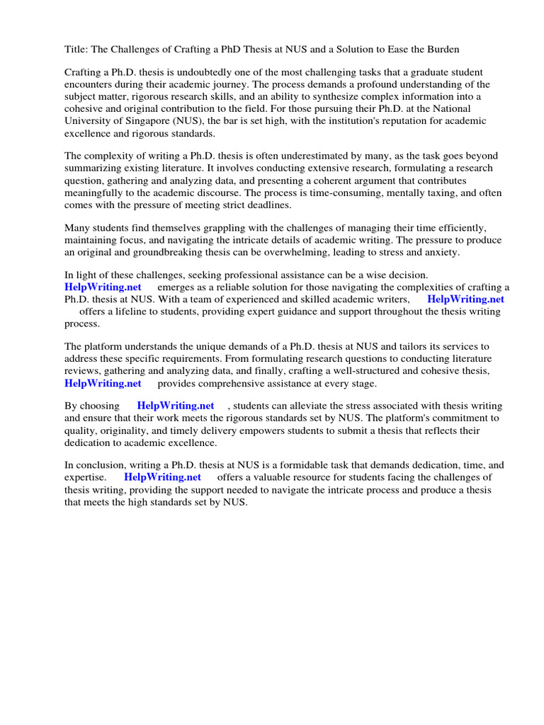 PHD Thesis Nus | PDF