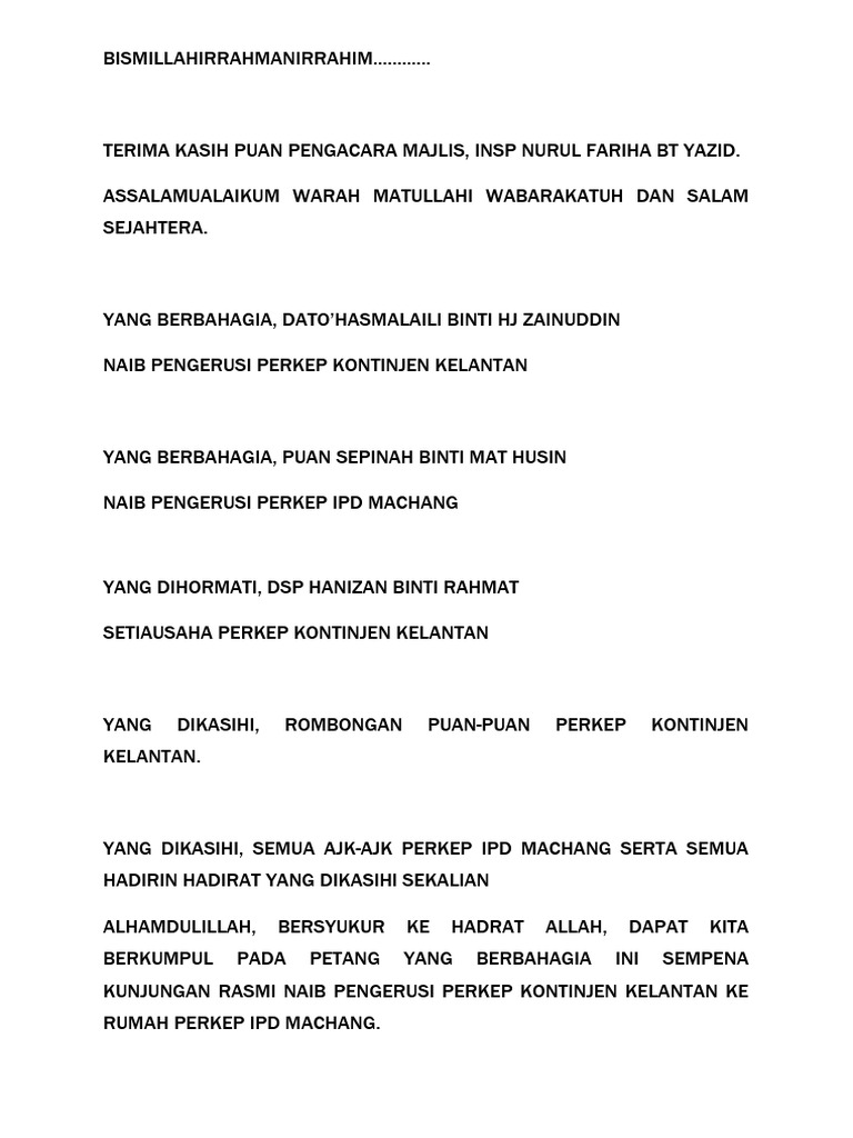 Ucapan Puan Zarina | PDF