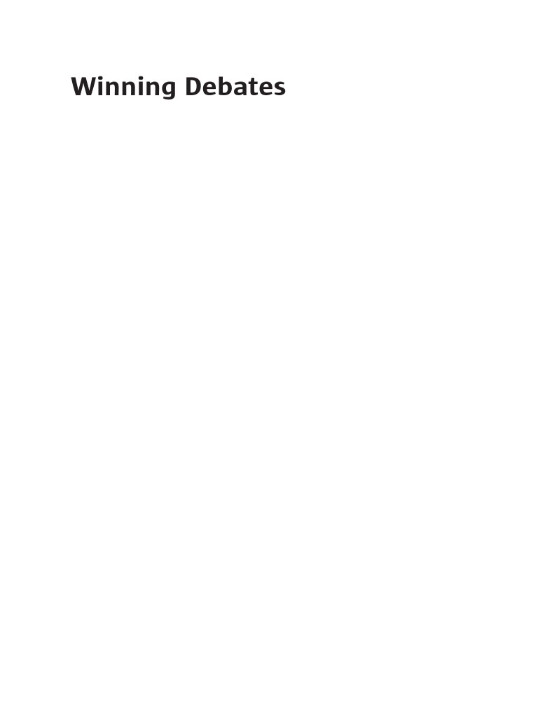 Winning Debates | PDF | Argument | Discourse