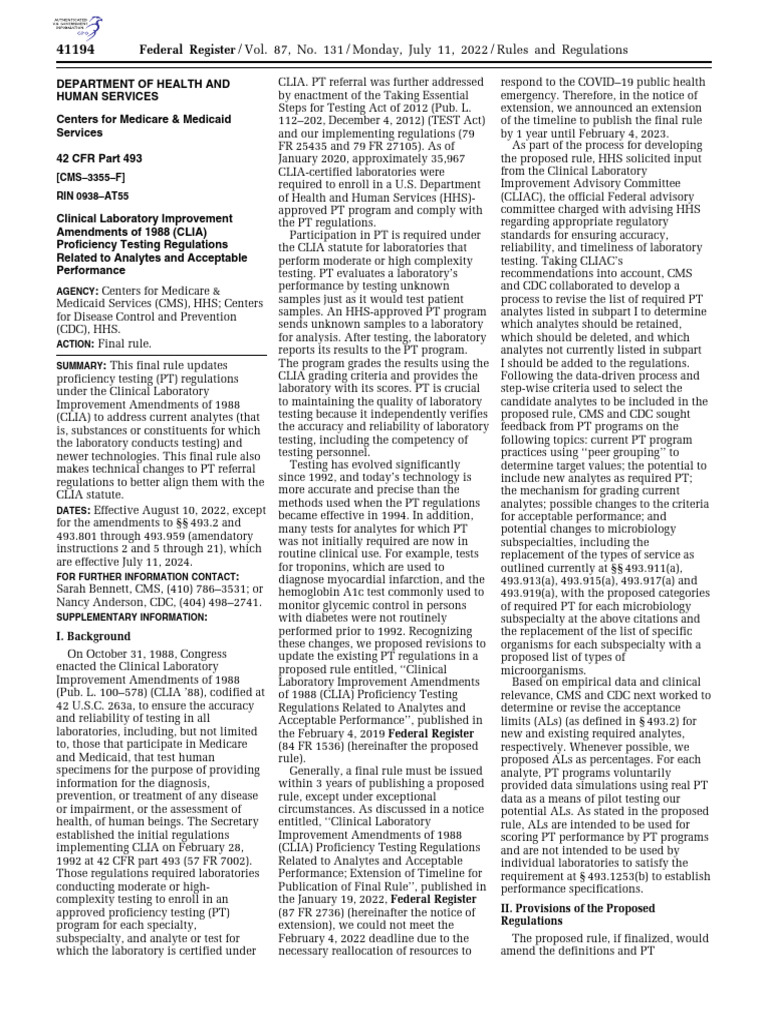 Federal Register / Vol. 87, No. 131 / Monday, July 11, 2022 / Rules and Regulations | PDF ...