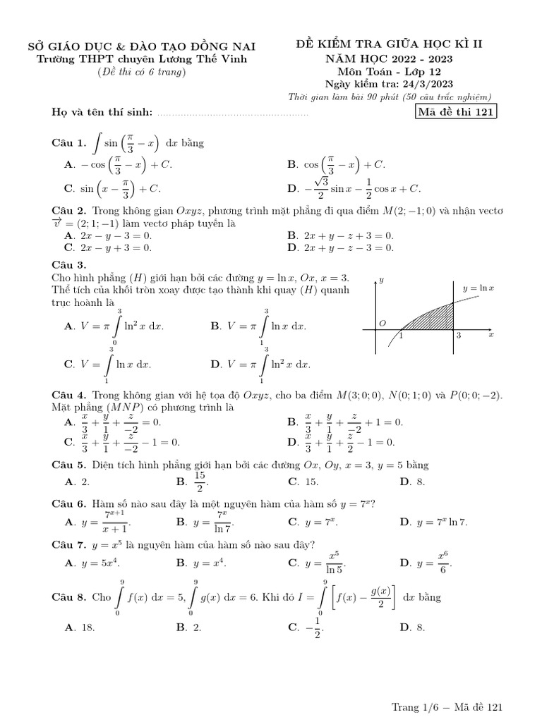 de-giua-ki-2-toan-12-nam-2022-2023-truong-chuyen-luong-the-vinh-dong-nai | PDF
