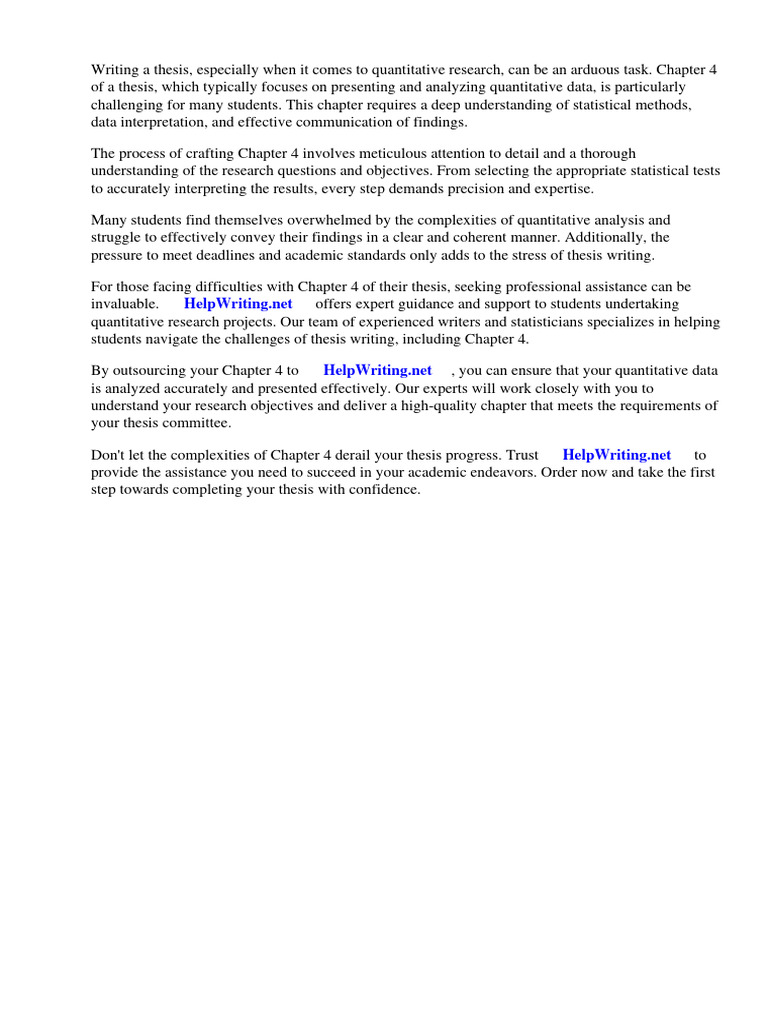 Chapter 4 Thesis Quantitative | PDF | Methodology | Thesis