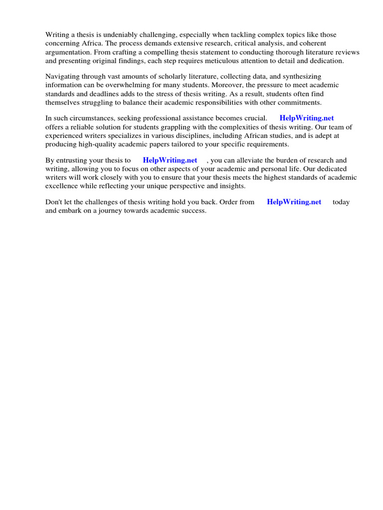 Thesis Africa | PDF | Georg Wilhelm Friedrich Hegel | Immanuel Kant