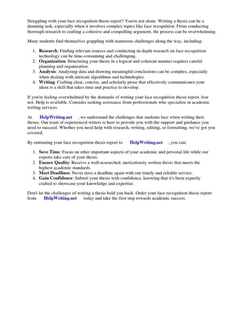 Face Recognition Thesis Report | PDF | Biometrics Face Recognition Thesis Report | PDF | Biometrics