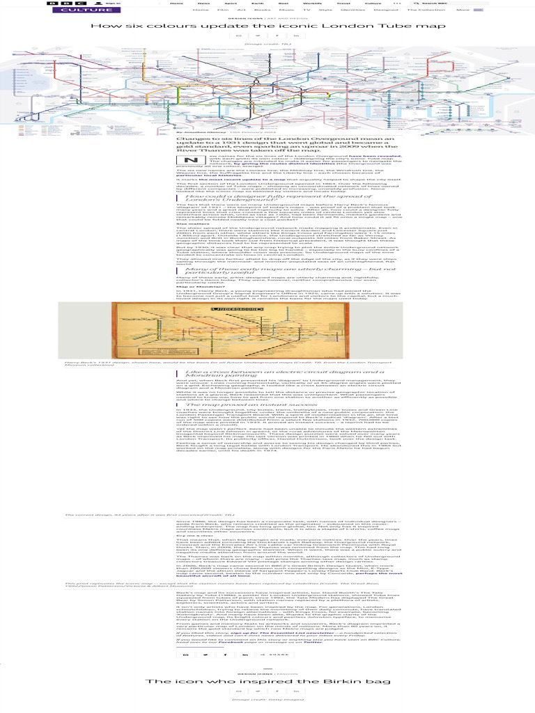 How Six Colours Update The Iconic London Tube Map - BBC Culture | PDF