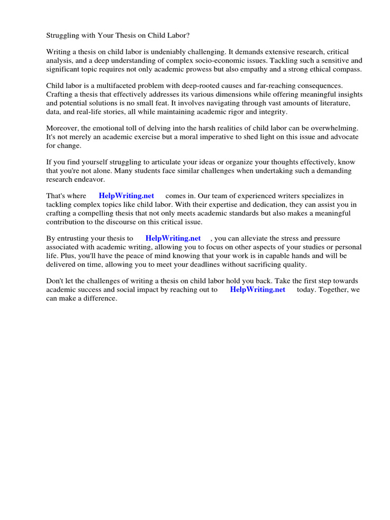 Thesis Child Labor | PDF