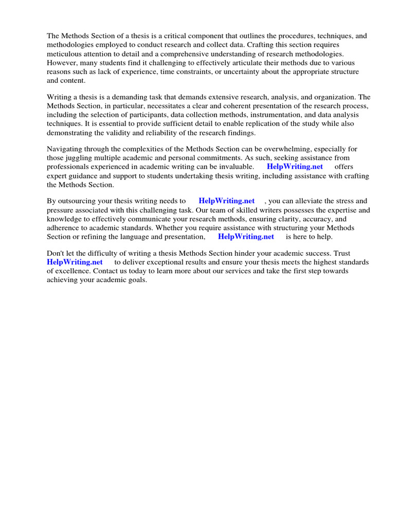 Thesis Methods Section | PDF | Methodology | Apology (Plato)