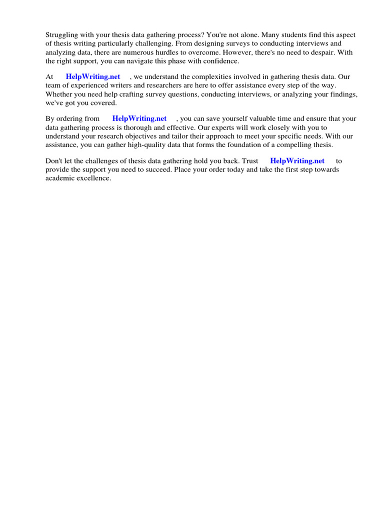 Thesis Data Gathering Sample Pdf Methodology Thesis