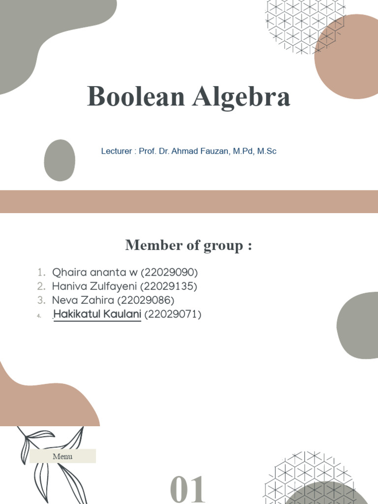 Boolean Algebra | PDF