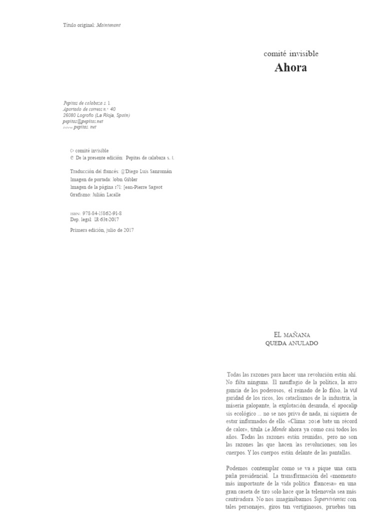 El Comité Invisible y la Revolución | PDF | Verdad