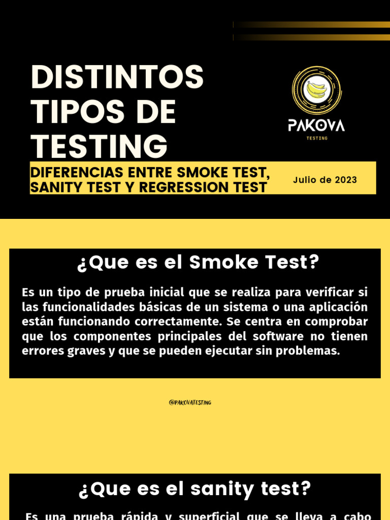 Diferencias Entre Smoke Testing y Sanity Testing | PDF | Pruebas de ... Diferencias Entre Smoke Testing y Sanity Testing | PDF | Pruebas de ...