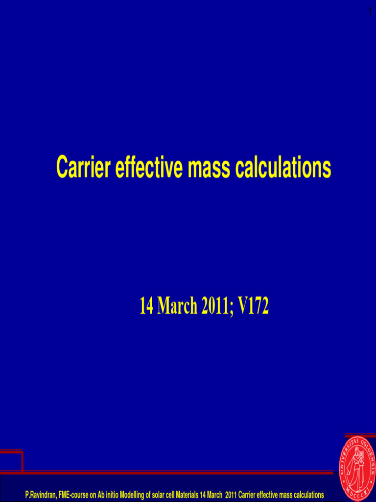 Effective Mass in Solar Cells | PDF | Electron Hole | Electronic Band ...