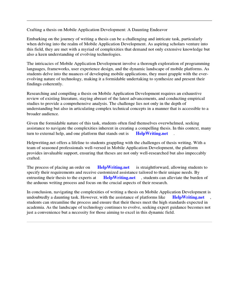Thesis Mobile Application Development | Download Free PDF | Mobile App | Mobile Phones