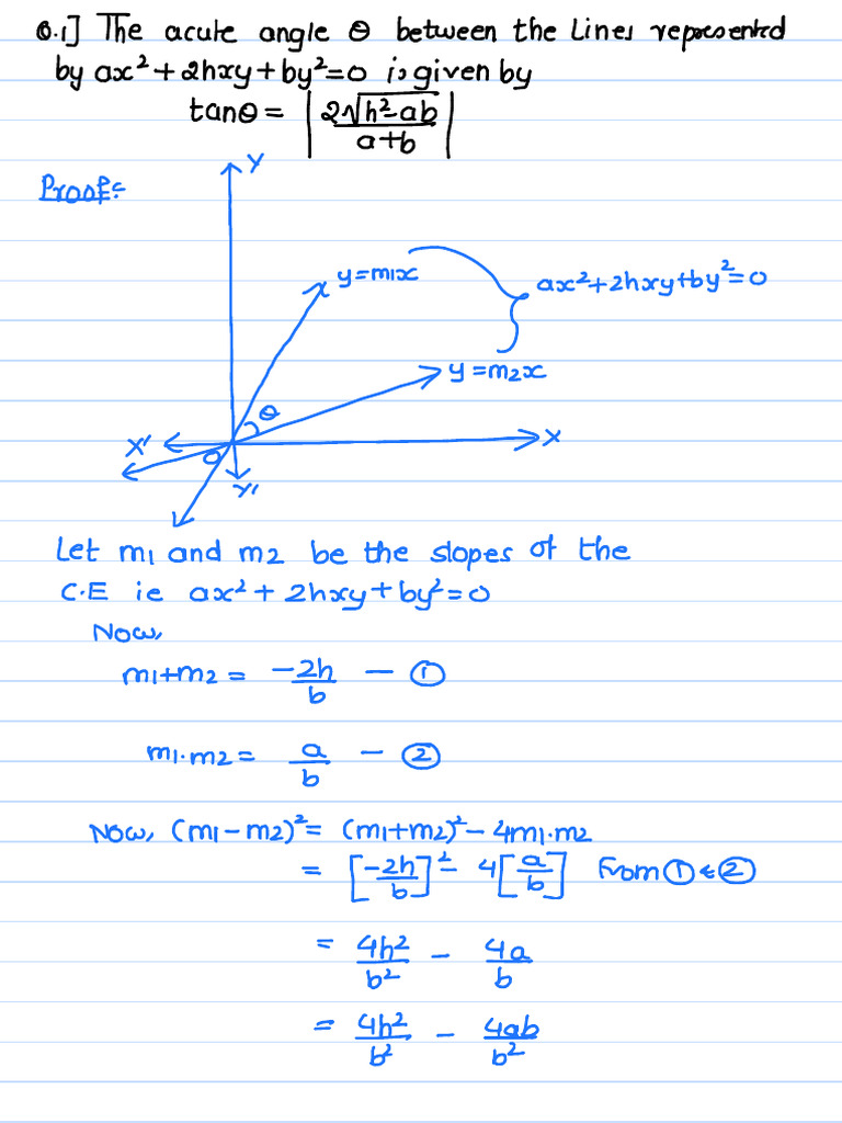Pair of Straight Line Theorem | PDF