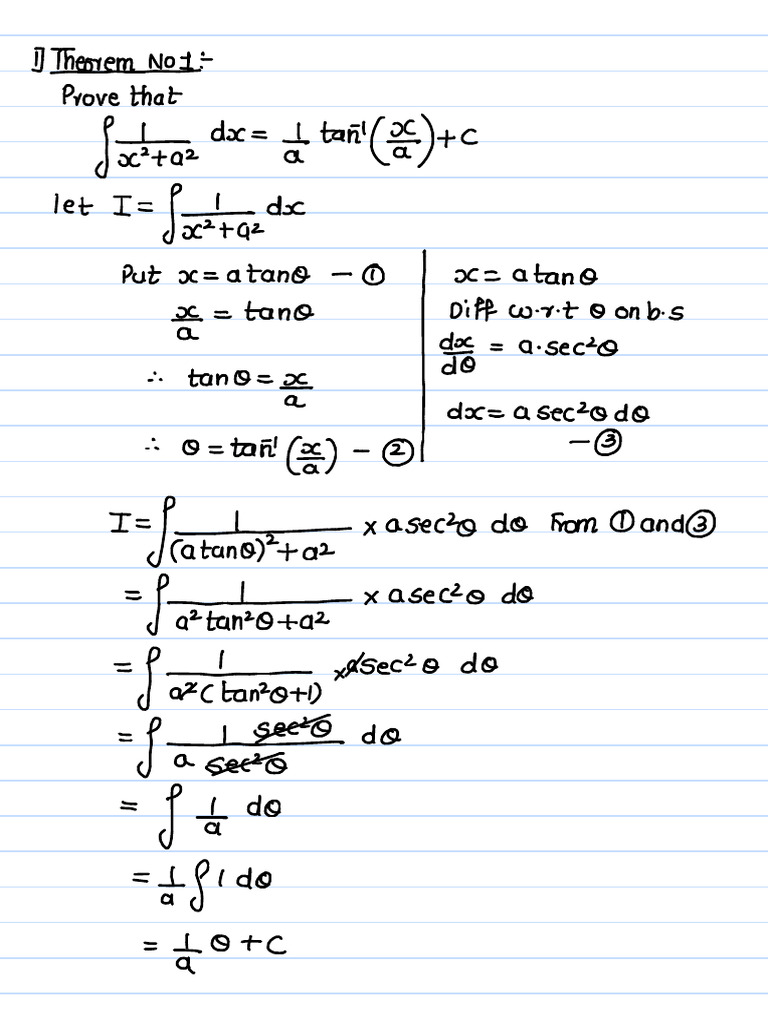 Indefinite Integration Theorems | PDF