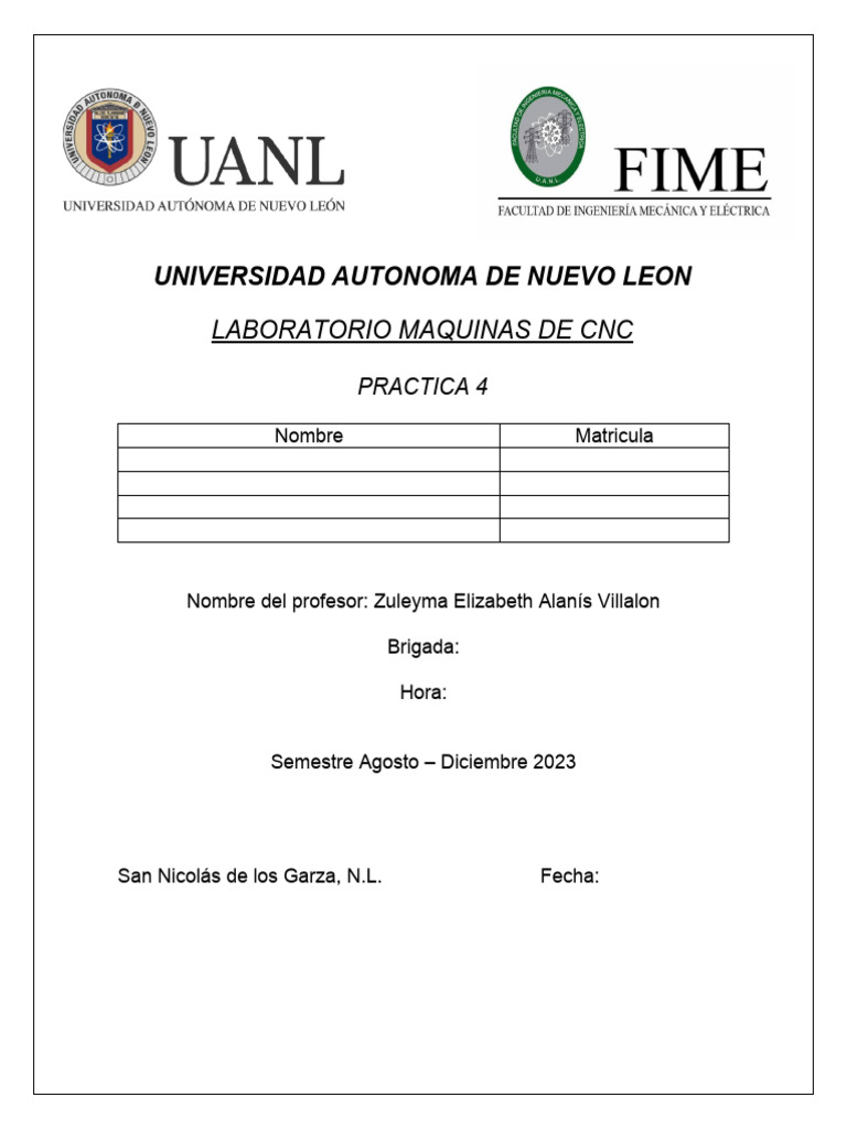 P4 Lab CNC | PDF | Control numerico | Perforar