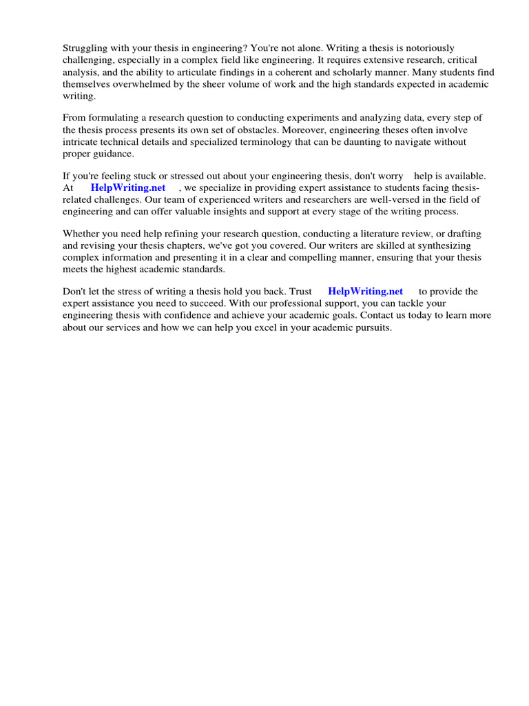 Thesis Sample Engineering | PDF
