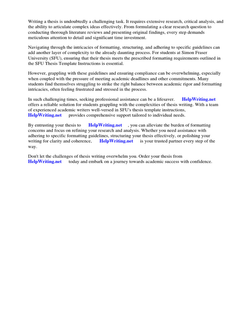Sfu Thesis Template Instructions | Download Free PDF | Thesis | Libraries