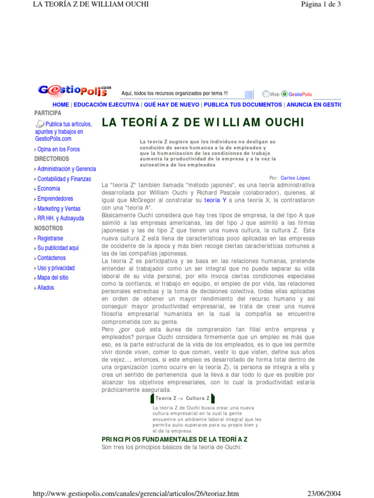 La Teoria Z de William Ouchi - Compress | PDF