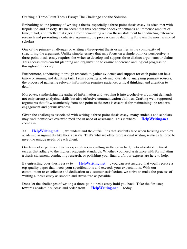 Mastering Three-Point Thesis Essays | PDF