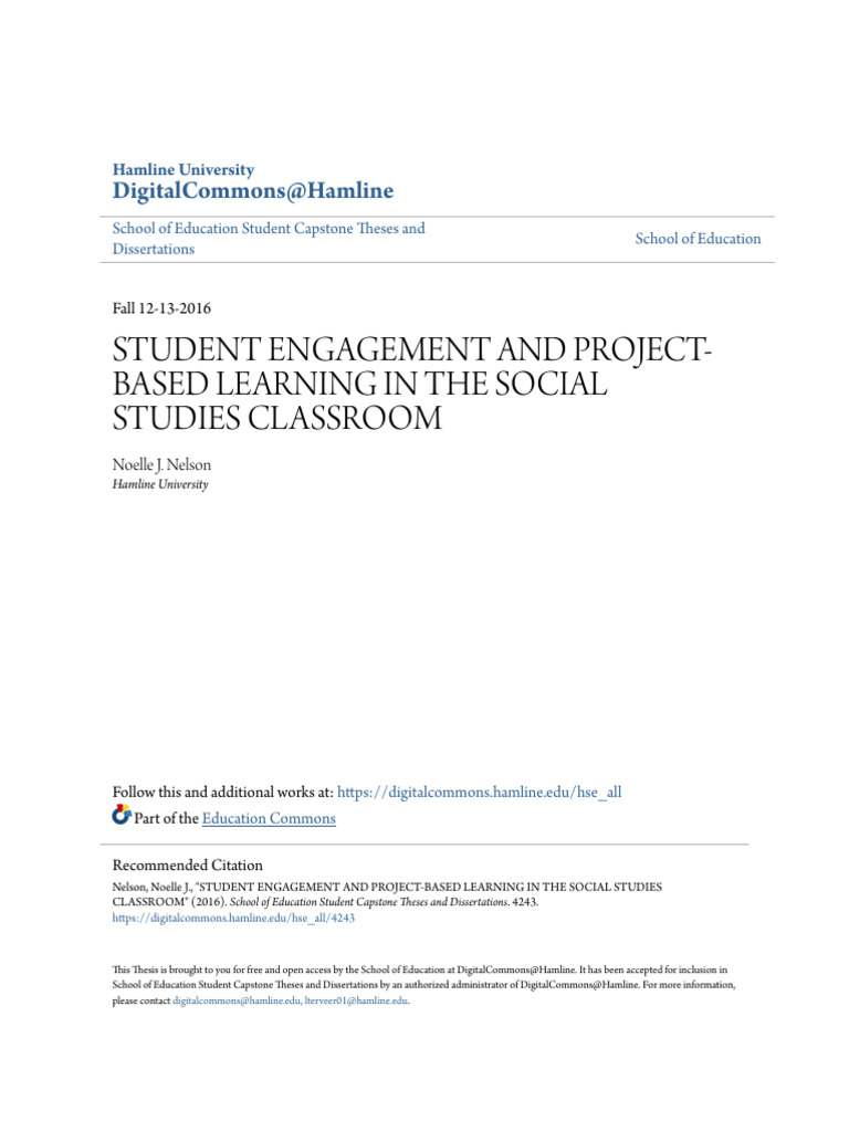 PBL in Social Studies Class | PDF
