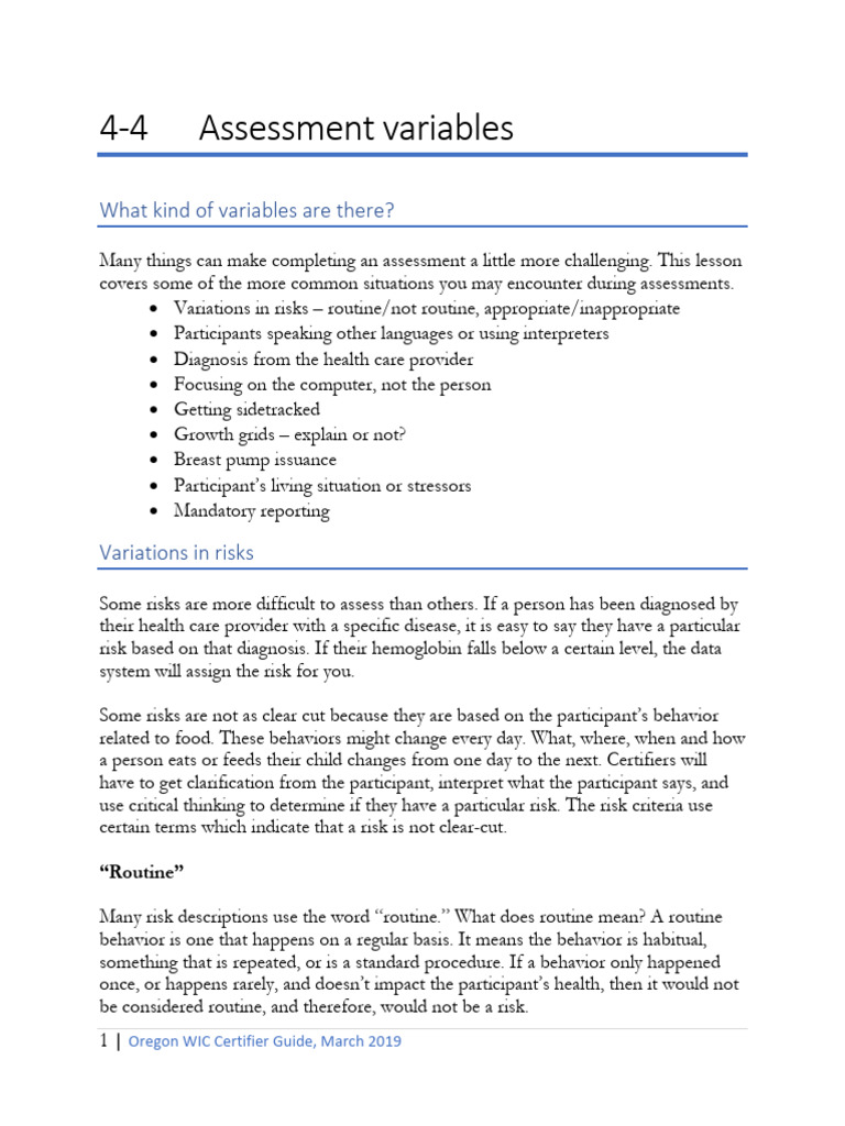 4-4 Assessment Variables: What Kind of Variables Are There? | PDF | Wic ...