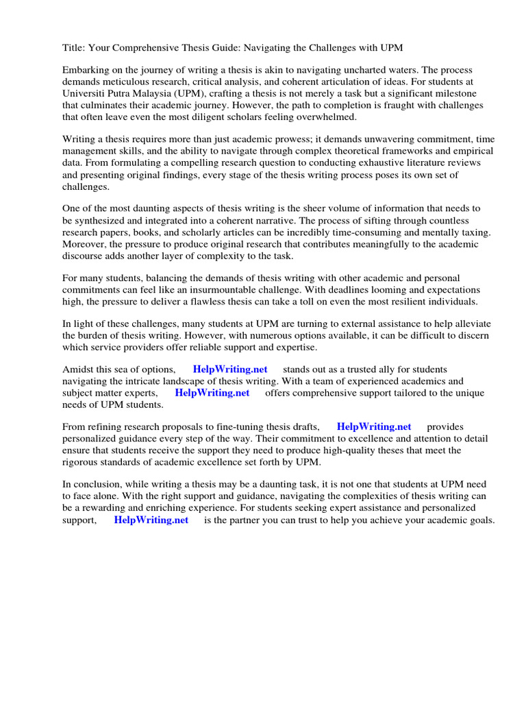 Thesis Guide Upm | PDF | Thesis