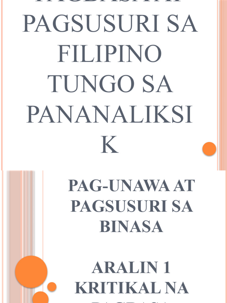 Pagbasa at Pagsusuri Grade 11 | PDF