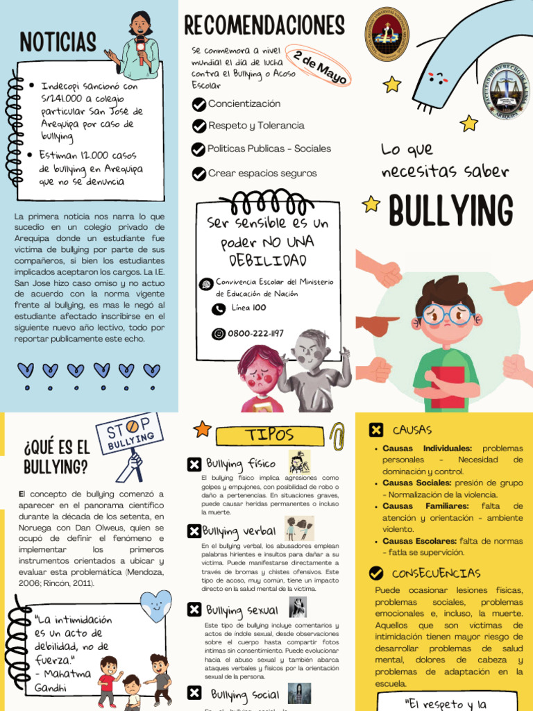 Folleto sobre el bullying escolar | PDF | Injusticia | Psicología Social