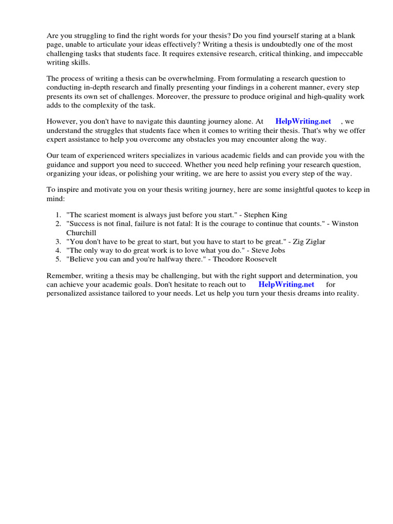 Thesis Inspirational Quotes | PDF | Thesis
