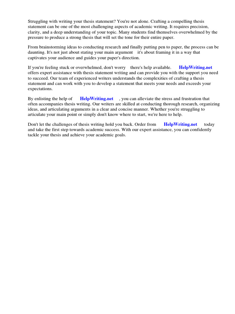 Help With My Thesis Statement Pdf Essays Thesis
