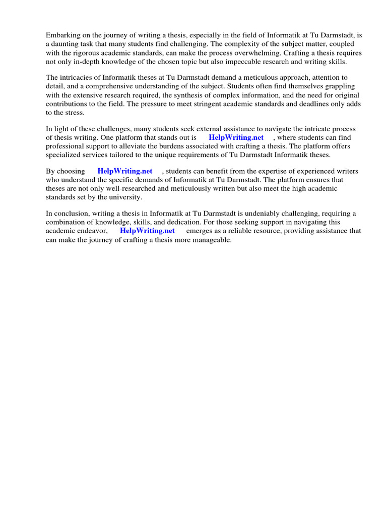 Tu Darmstadt Informatik Thesis | PDF