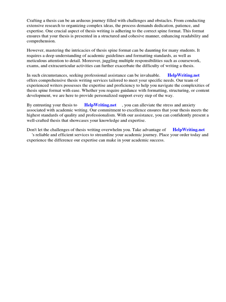 Thesis Spine Format | PDF