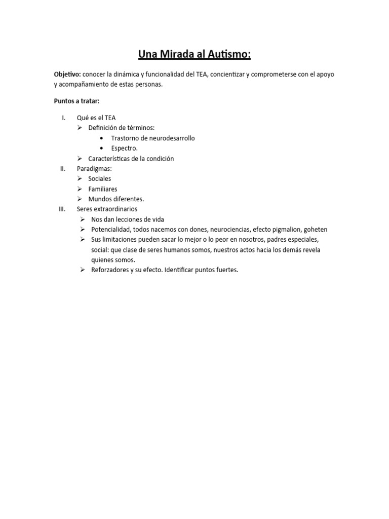Una Mirada Al Autismo 1 Pdf Espectro Autista Discapacidad Intelectual