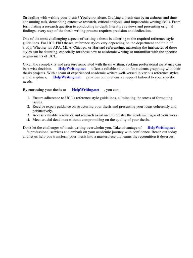 Ucl PHD Thesis Reference Style | PDF | Thesis