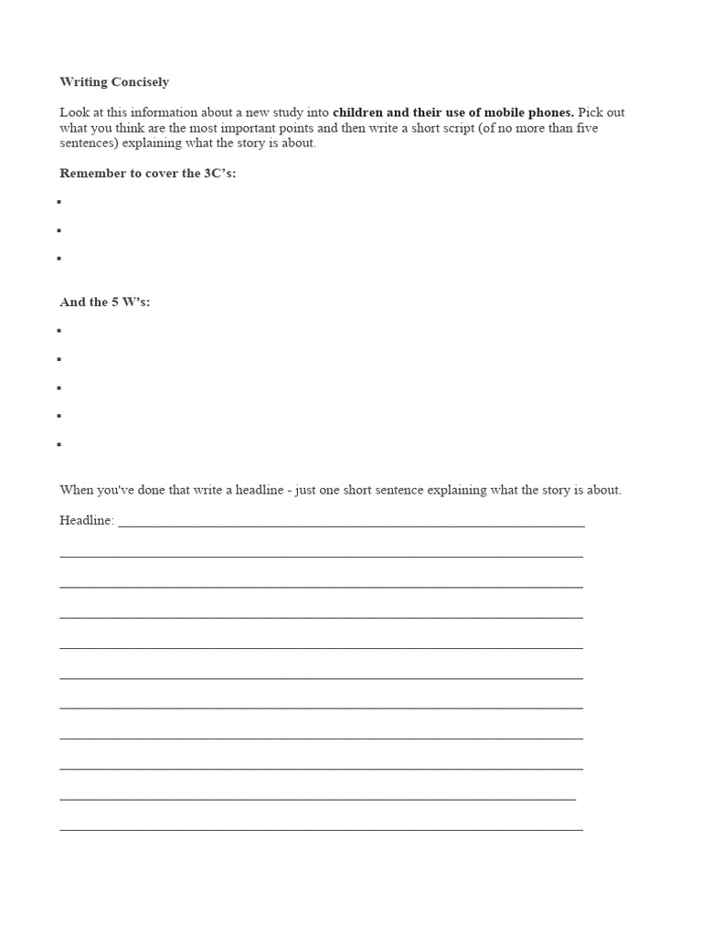 Writing Concisely Practice | PDF | Mobile Phones | Evidence