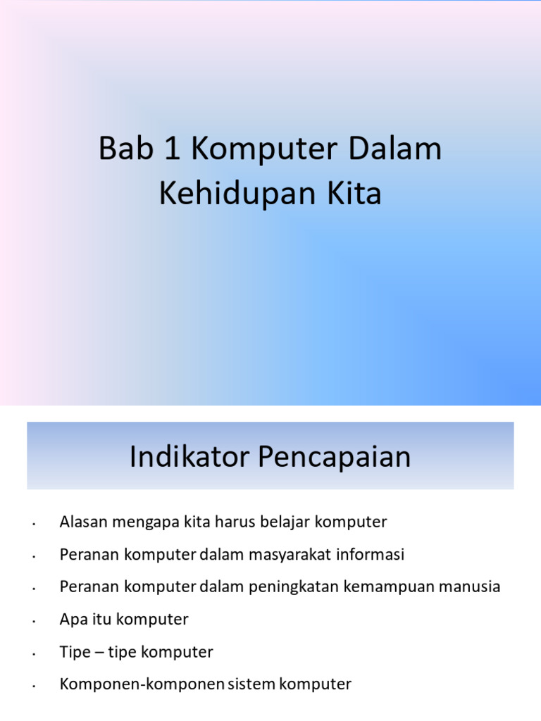 Bab1Komputer Dalam Kehidupan Kita | PDF