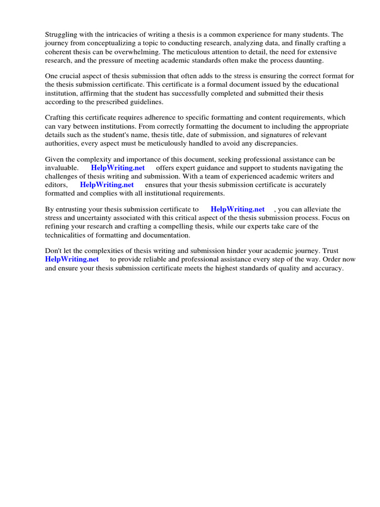 Thesis Submission Certificate Format | Download Free PDF | Thesis | Computer Engineering