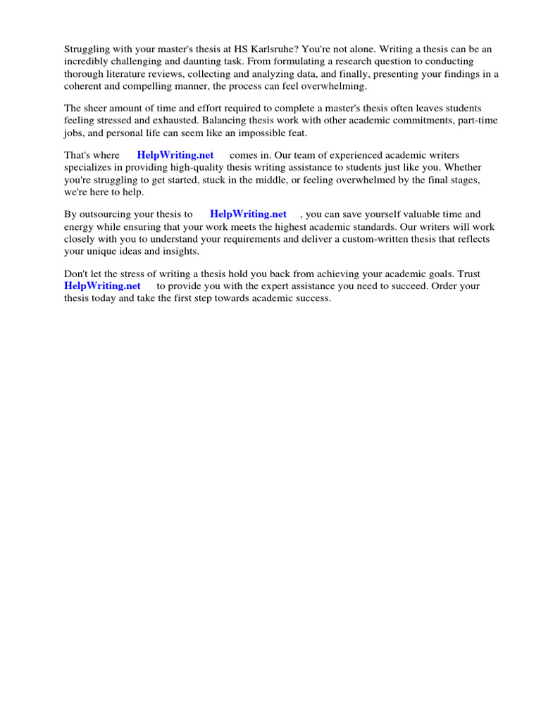 Thesis Help for HS Karlsruhe Students | PDF | Computers